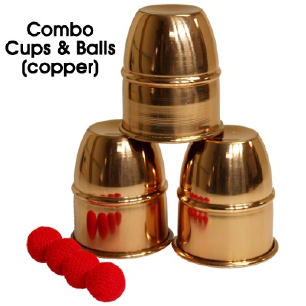 Combo Cups & Balls (Copper) by Premium magic - Trick - KM1123